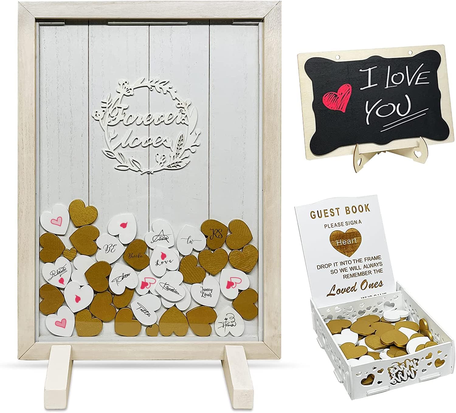 Amazon.com: REALONE Wedding Guest Book Alternative, Wooden Picture ...