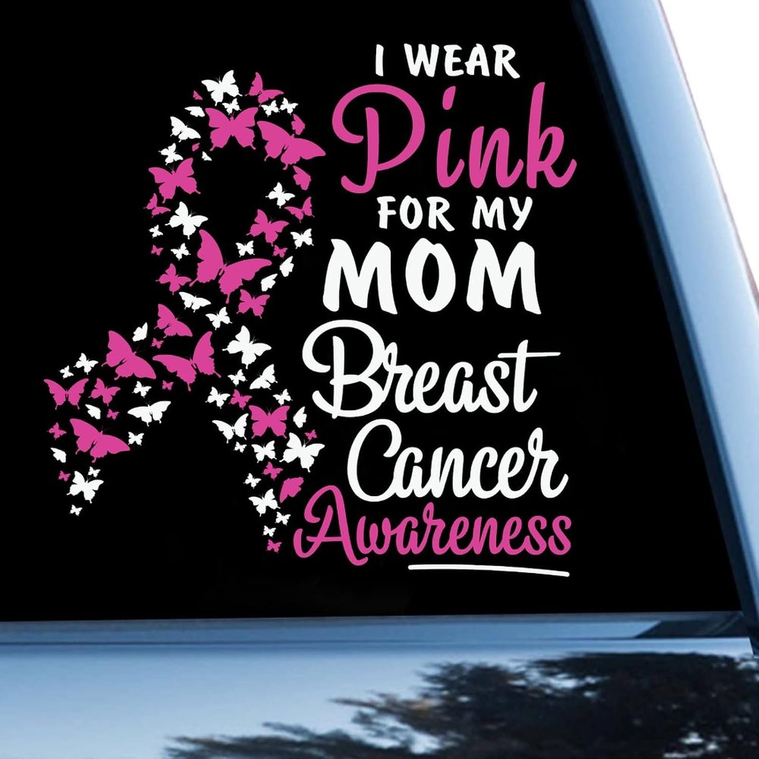 Amazon.com - Breast Cancer Ribbon Car Decal Window Decal I Wear Pink ...