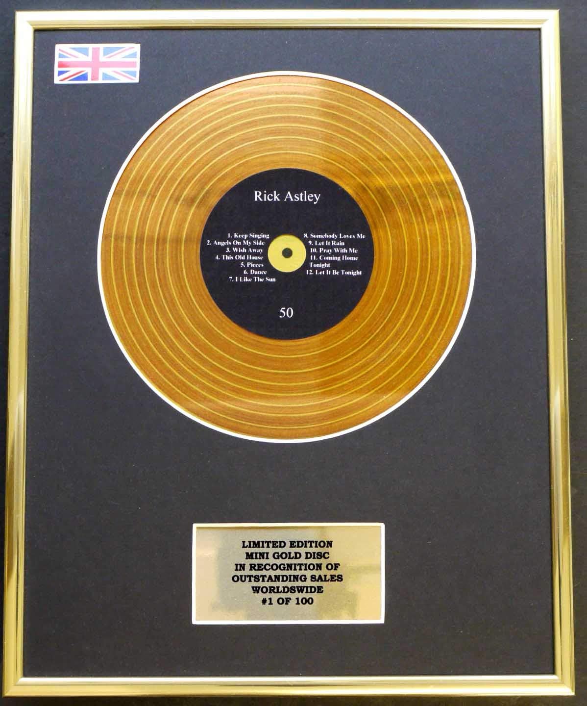 Everythingcollectible Rick Astley/Mini Gold Disc Display/Limited ...