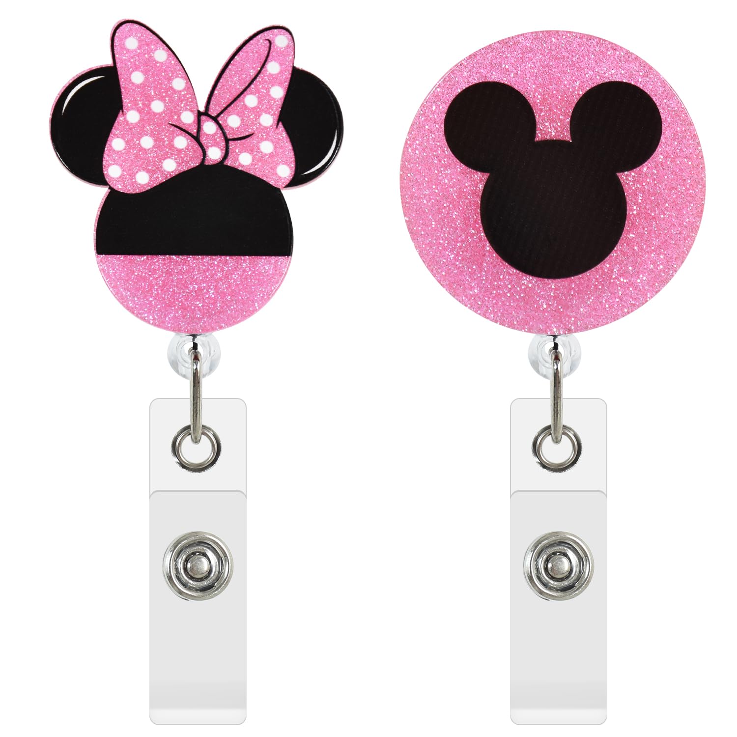 Amazon.com : CTOHN 2 Pack Retractable Badge Holder Reels, Cute Pink ...