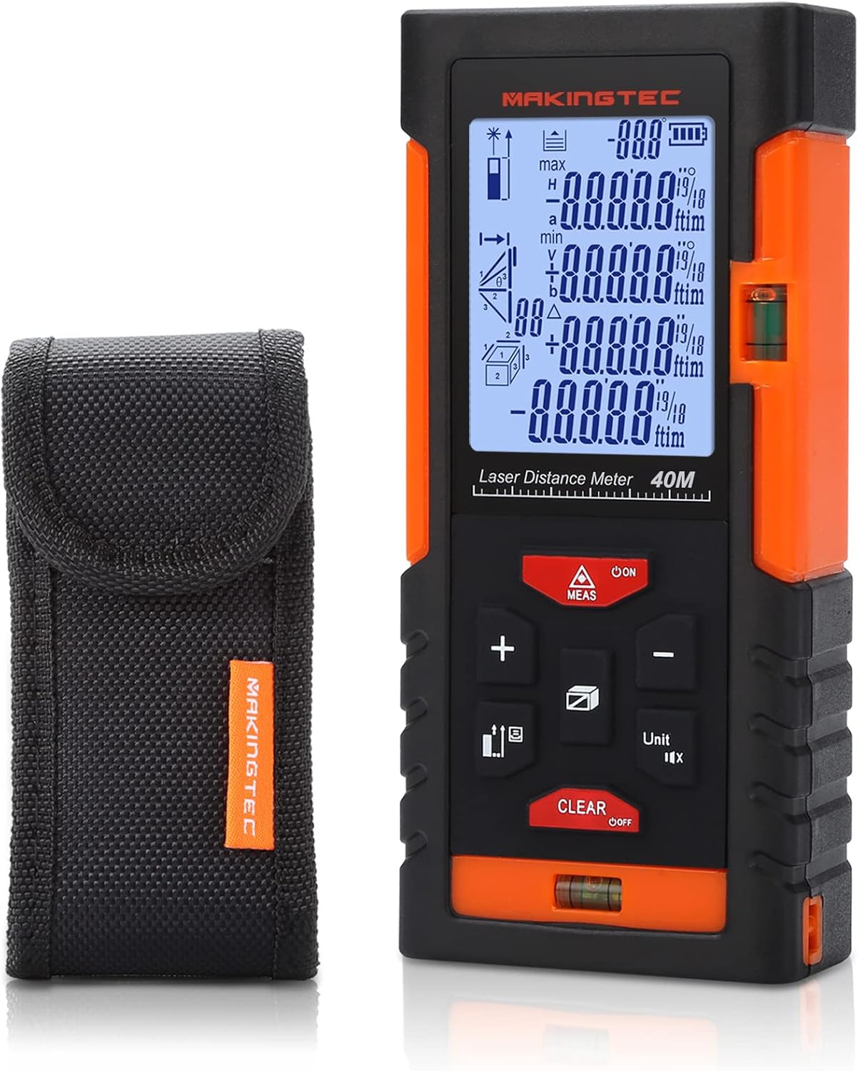 Laser Measurement Tool,131Ft Laser Measure Ft in M Unit Switch with 2 ...