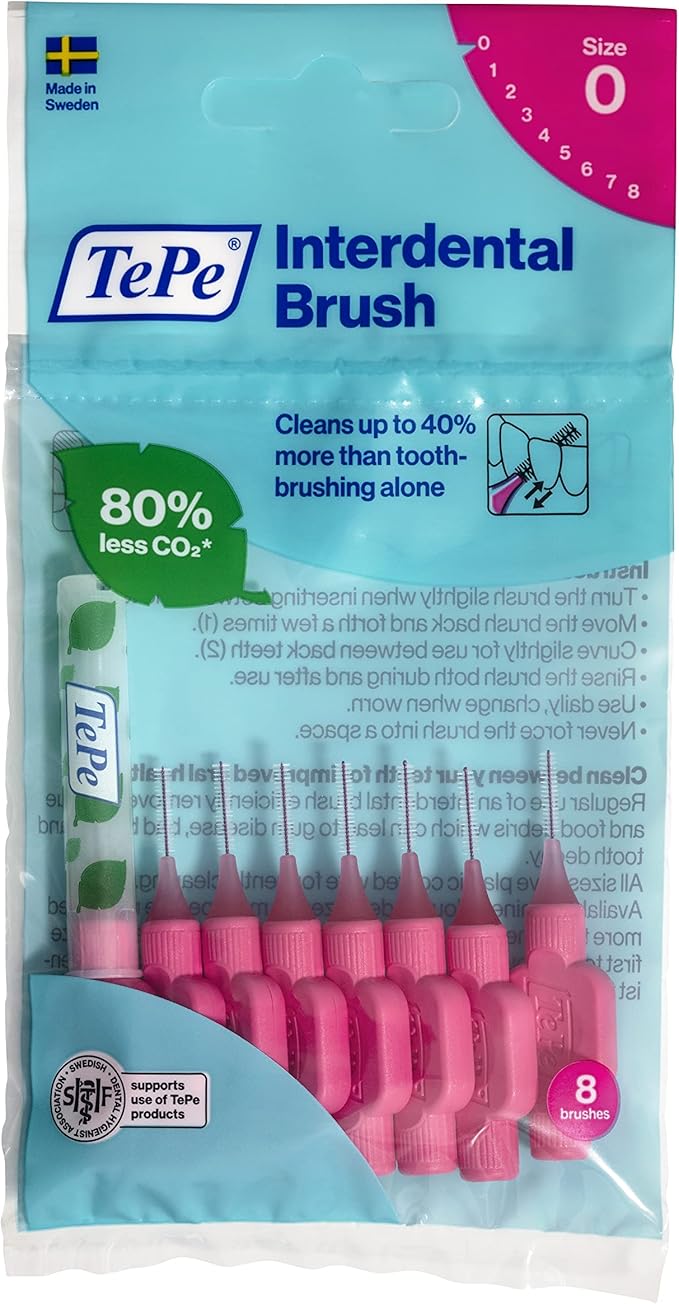 TePe Interdental Brushes | Type: Original | Pink | Size 0 (0.4mm) | 1 ...