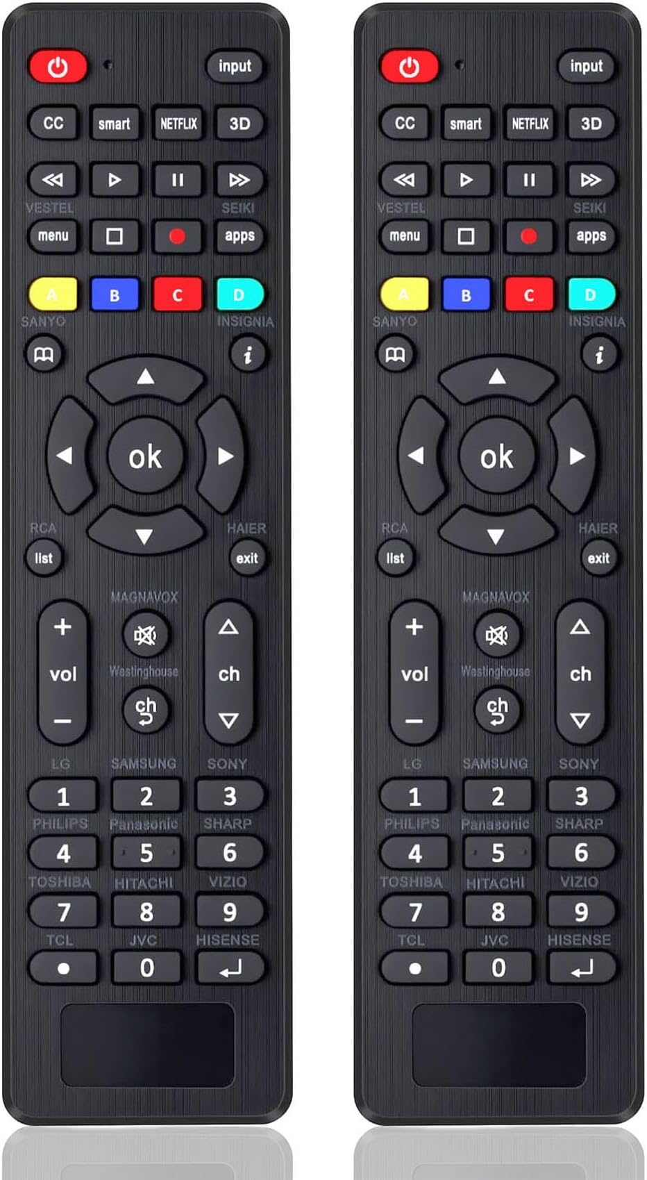 2PCS Universal TV Remote Control Replacement for TCL/Samsung/Insignia ...