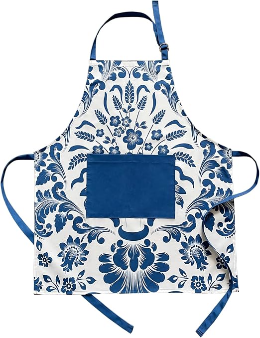 Amazon.com: AEKTBY Kitchen Apron with 2 Pockets, Adjustable Neck Strap ...