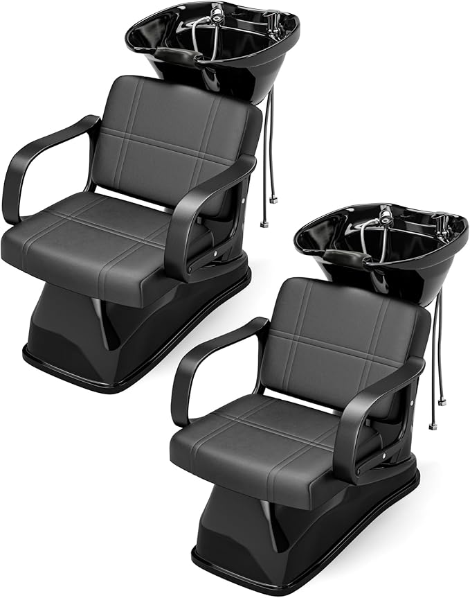 Amazon.com: SyyBhb Shampoo Chair and Bowl Set of 2 for Salon, Backwash ...
