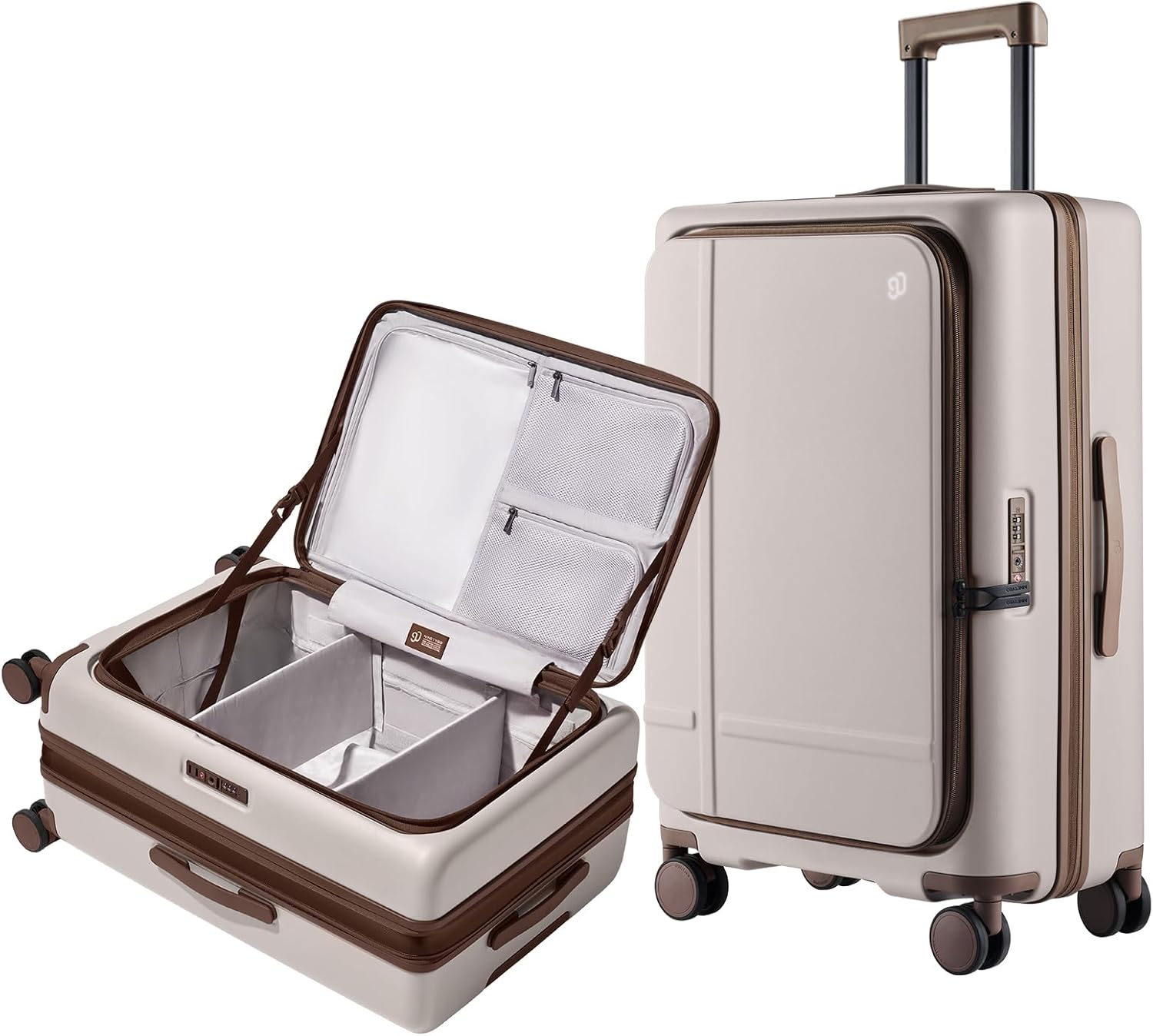Amazon.com | NINETYGO Medium Checked Luggage 25 Inch, Flat Top Opening ...