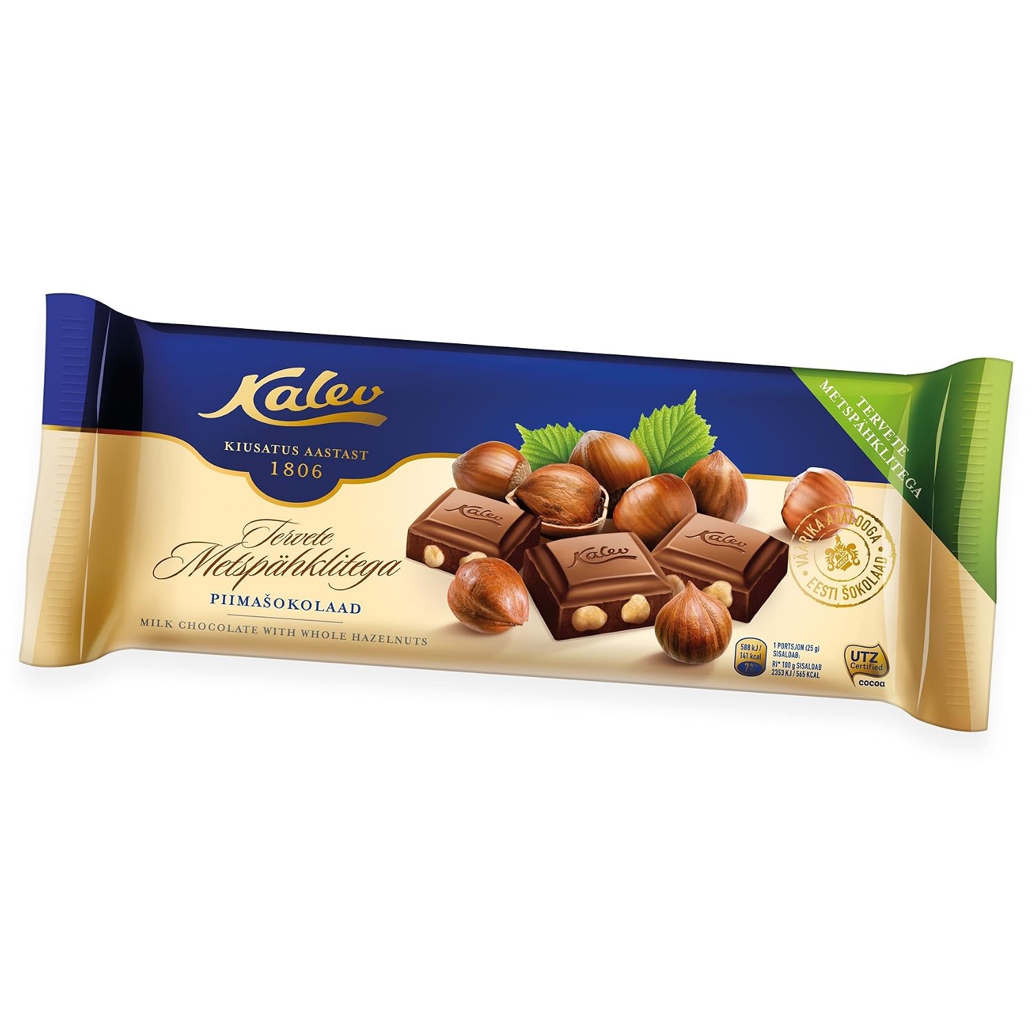 Amazon.com : Kalev Milk Chocolate with crushed hazelnuts 3 x 100g ...