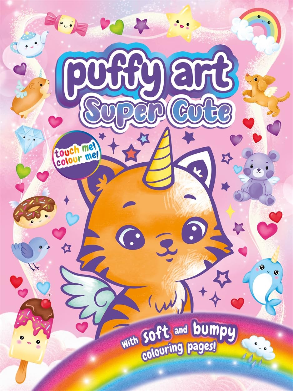 Puffy Art Super Cute (Bumpy Line Colouring Book) : Igloo Books: Amazon ...