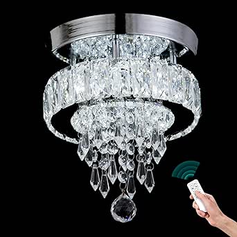 Finktonglan Dimmable Small Chandeliers, Modern Crystal Chandelier with ...