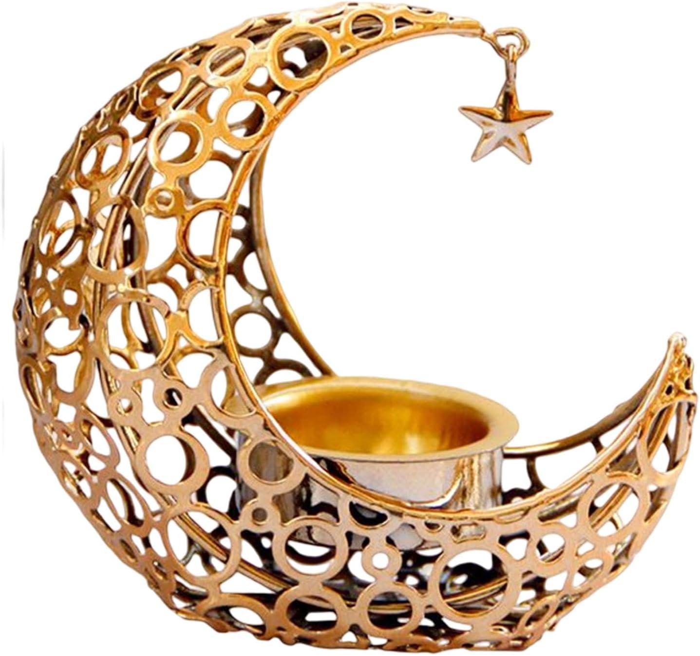 smai Gold Metal Moon Candle Holders - Decorative Candlesticks for Tea ...