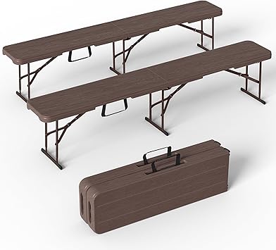 Amazon.com: VSOAEIL 6 Foot Folding Bench, Portable Plastic Folding ...