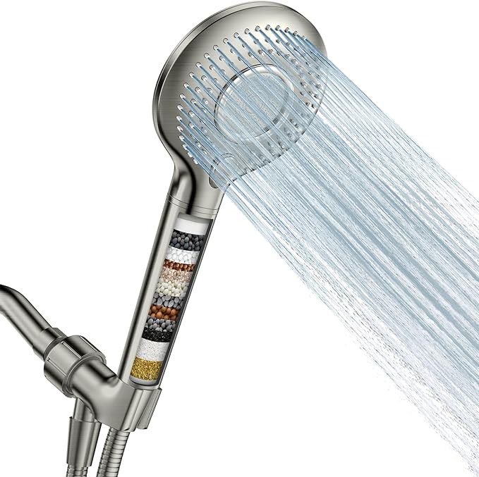 FEELSO Filtered Shower Head with Handheld, High Pressure 3 Spray Mode ...