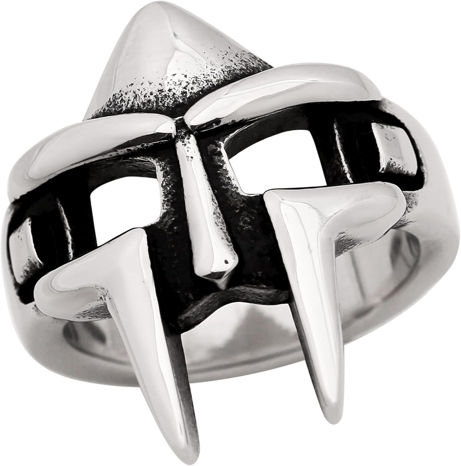 Sacina Gothic Punk Spartan Mask Helmet Rings, Stainless Steel Rings Men ...
