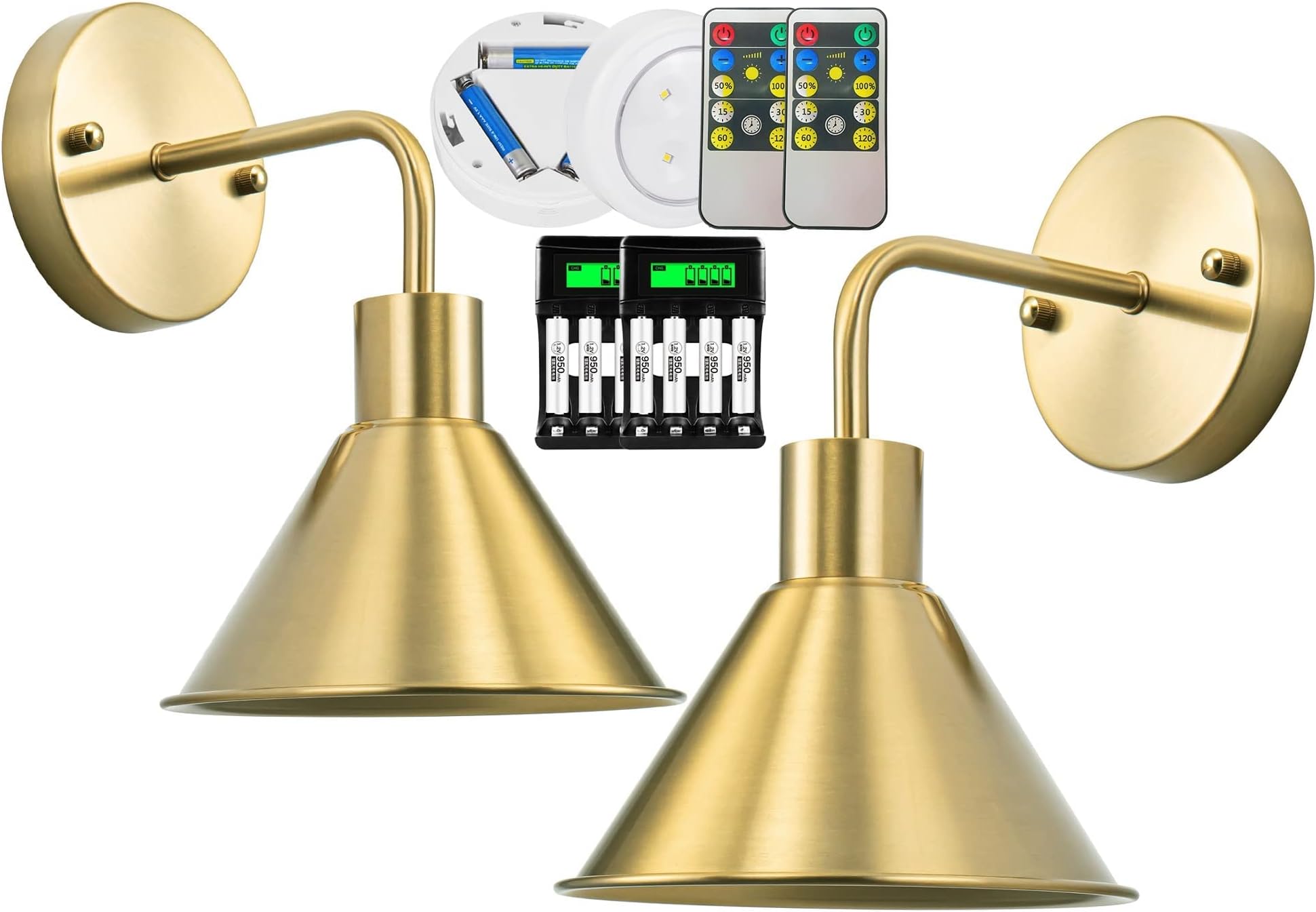 Amazon.com: Industrial Battery Operated Wall Sconces Lighting Fixture ...