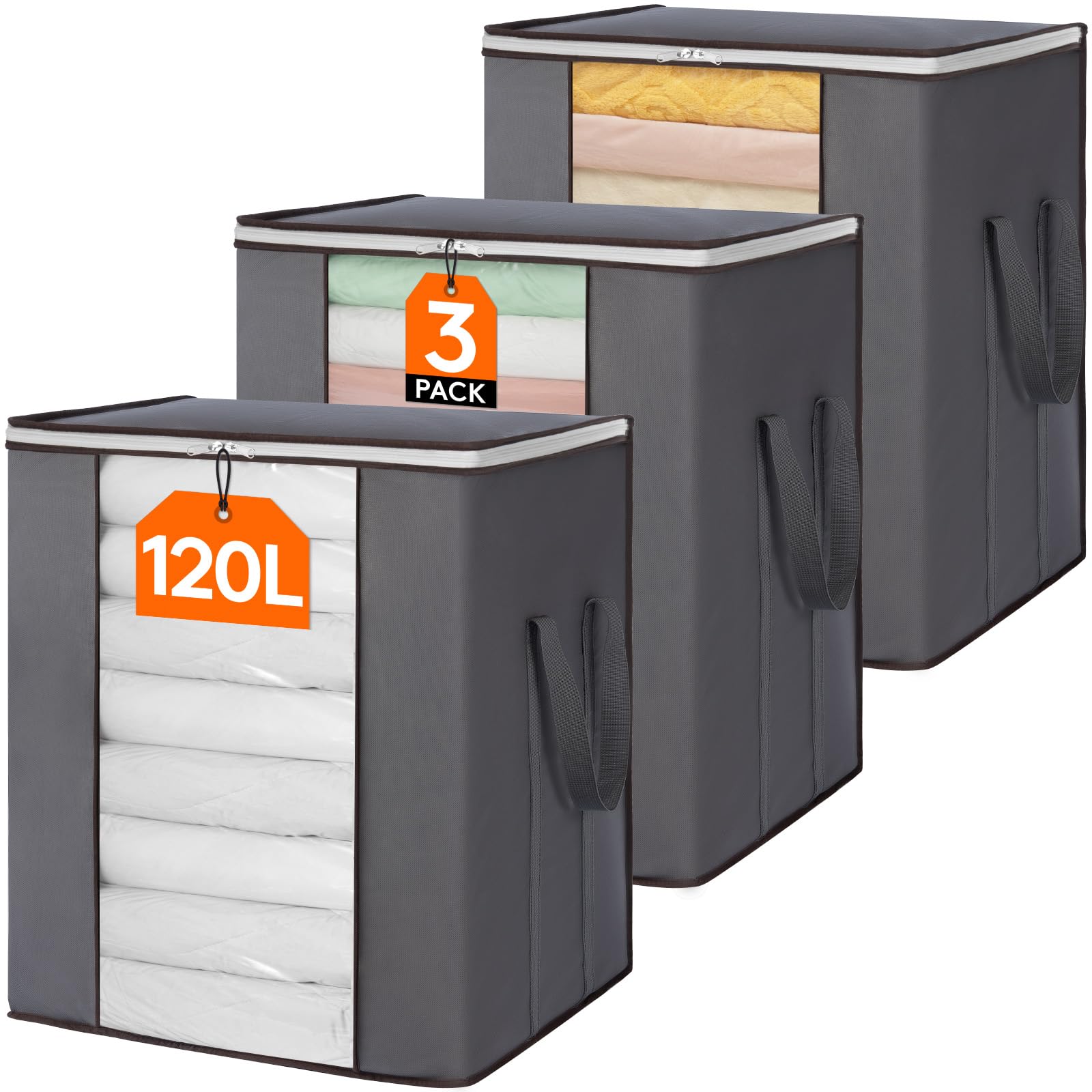 Amazon.com: Lifewit 120L Extra Large Blanket Storage Bags, Foldable ...