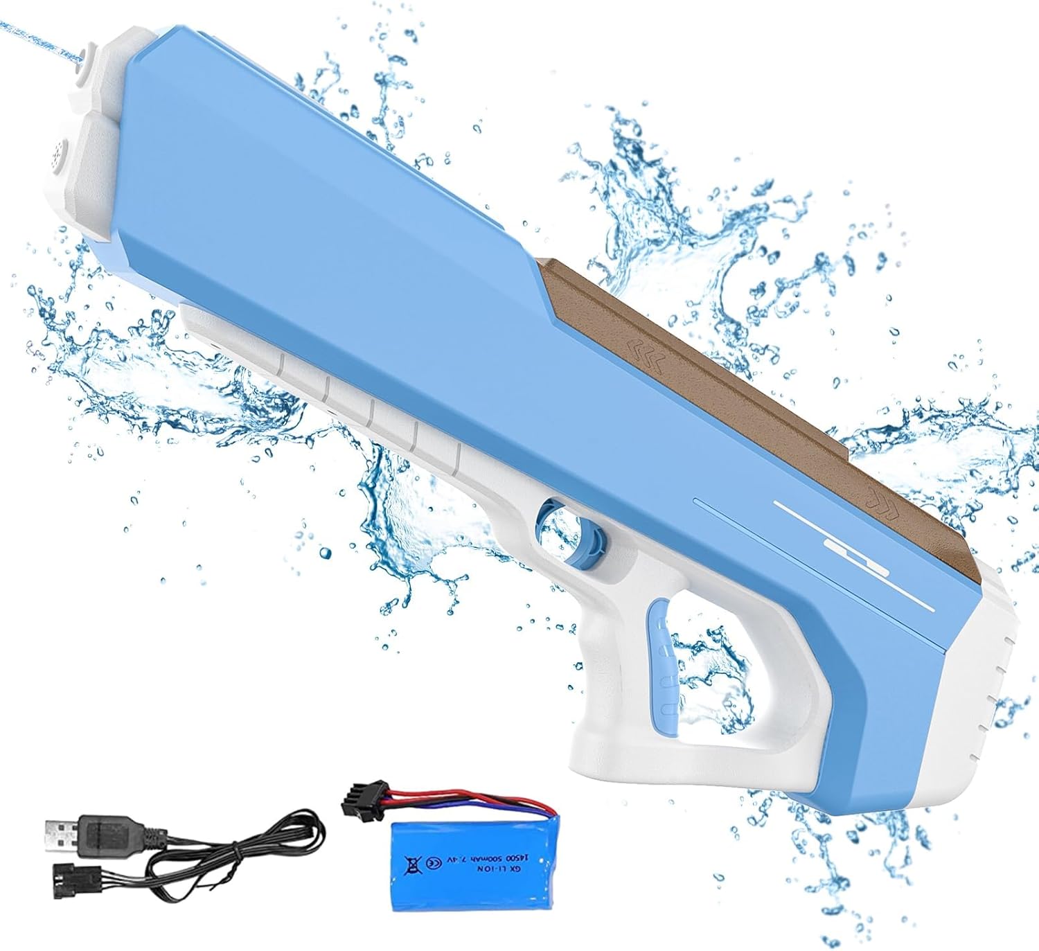 Amazon.co.jp: 電動ウォーターガン 水鉄砲 強力 電動水鉄砲 連射水鉄砲 おもちゃ 自動吸水 超強力飛距離 約8-12m 電動水 ...