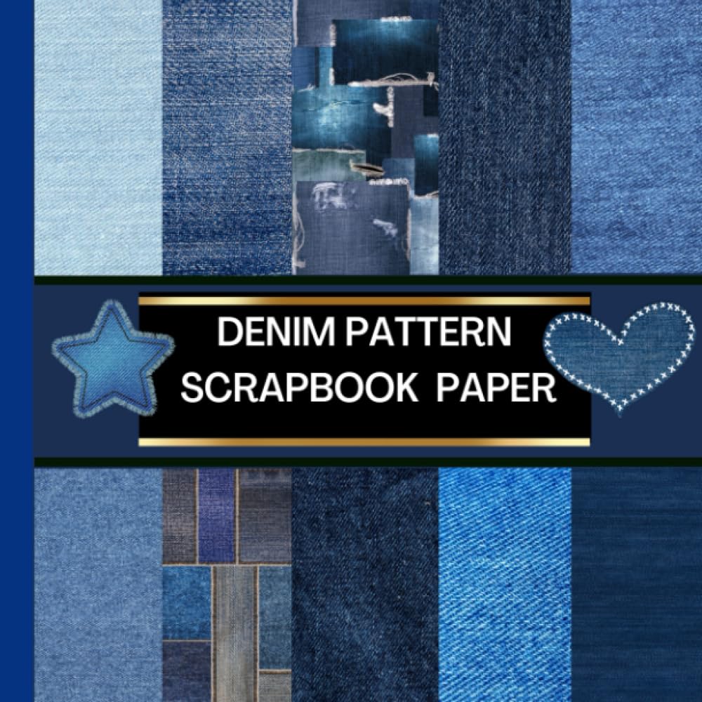 Denim Jeans Scrapbook Paper : 20 Double Sided Sheets 8.5 x 8.5 for ...