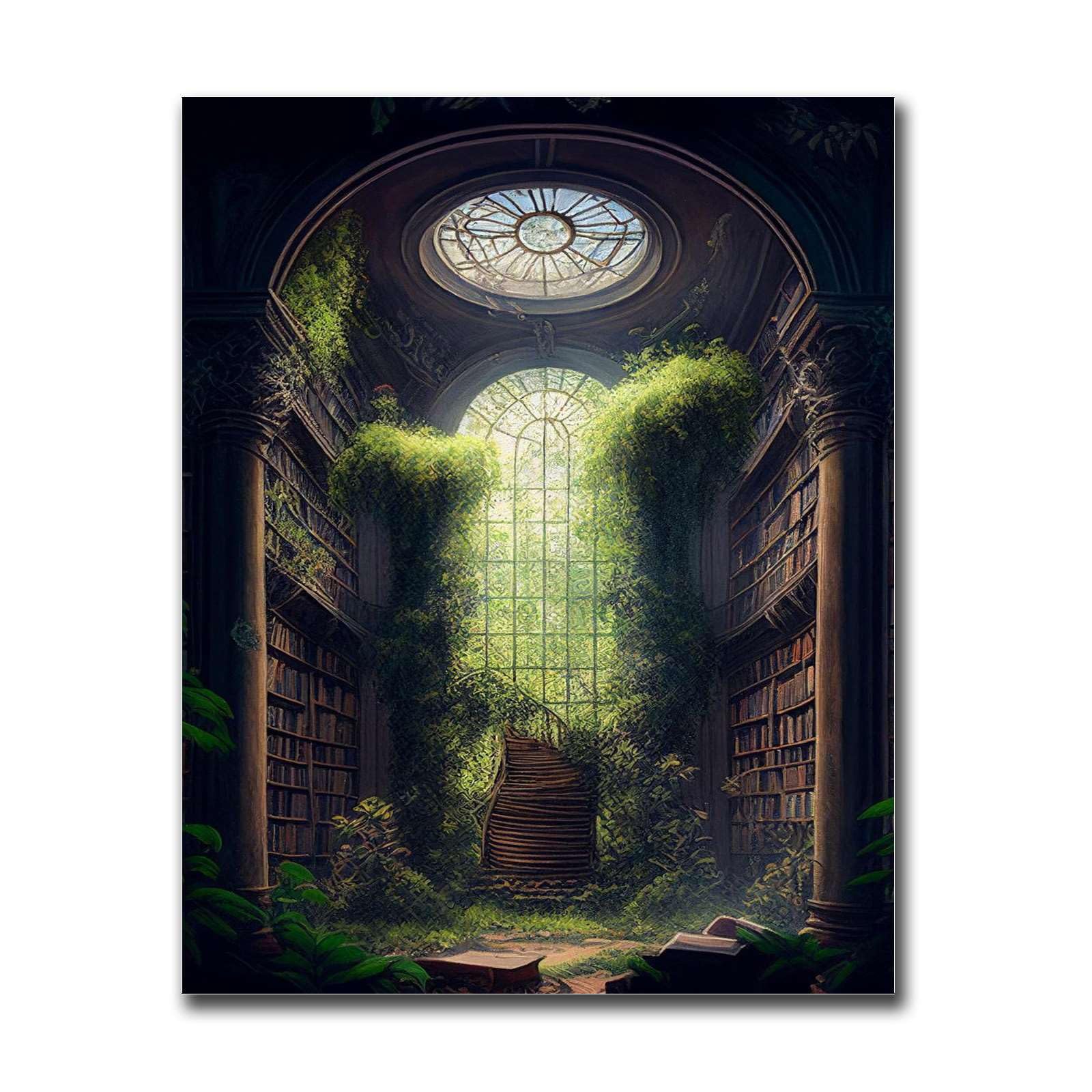 Amazon.com: SENLYCH Canvas Painting Wall Mural Print Old Overgrown ...