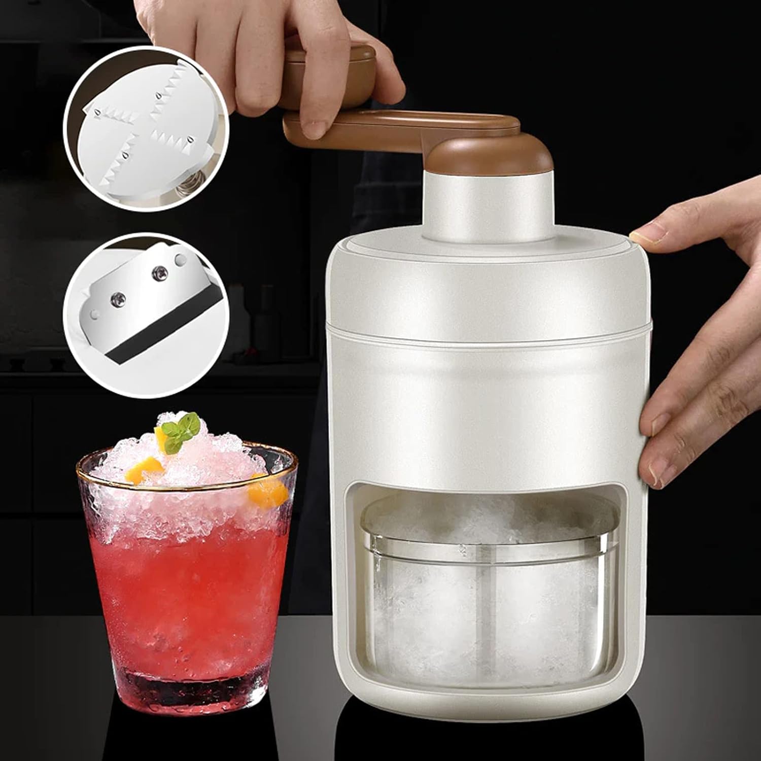 Ice Shaver Machine Snow Cone Machine Premium Portable Ice Crusher ...