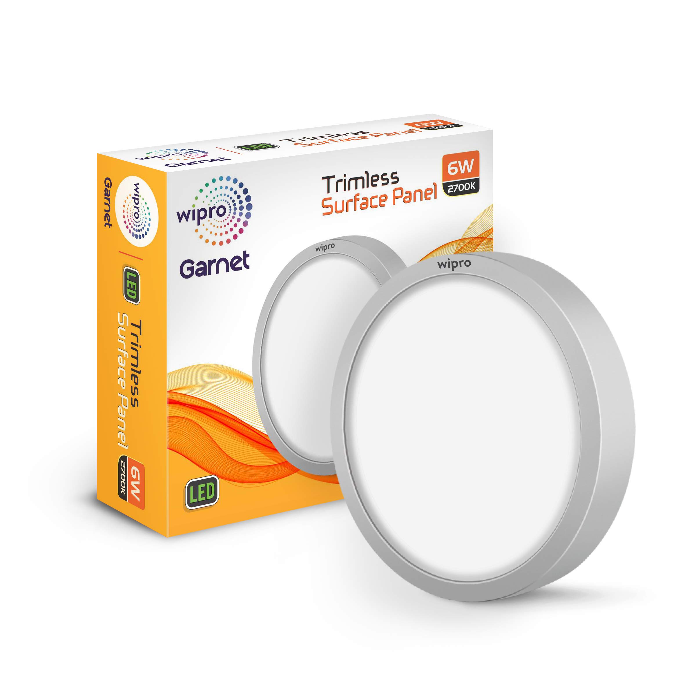 wipro 6W Surface Led Panel Round 2700K, Aluminium, Warmwhite : Amazon ...
