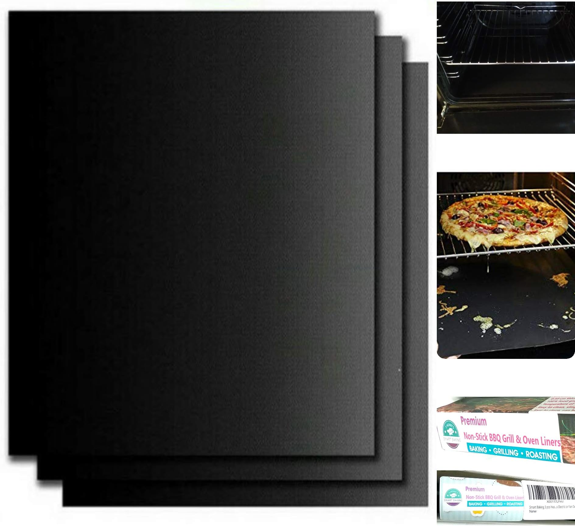 8 X Heavy Duty Oven Liner, Teflon Non-Stick Baking Mats, Washable Grill ...