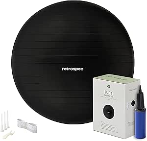 Retrospec Luna Exercise Ball - 55, 65, or 75cm Yoga Ball for Workouts ...