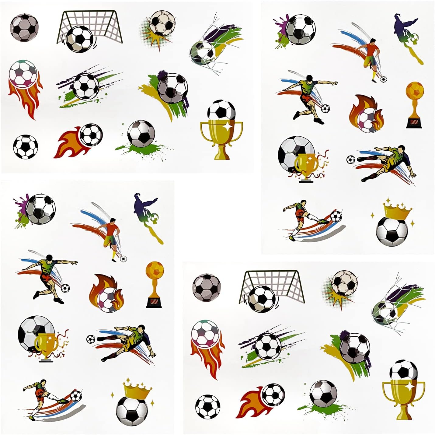 HENBRANDT 12 x Football Sticker Sheets Mini Stickers for Children Arts ...