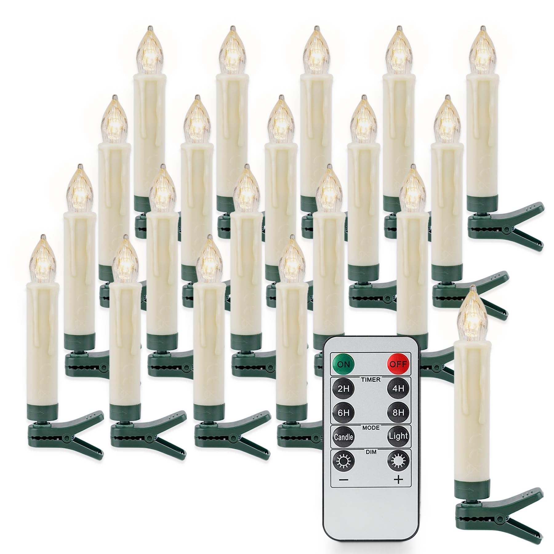 Amazon.com: Rhytsing Set of 20 Clip On Candles for Christmas Tree with ...