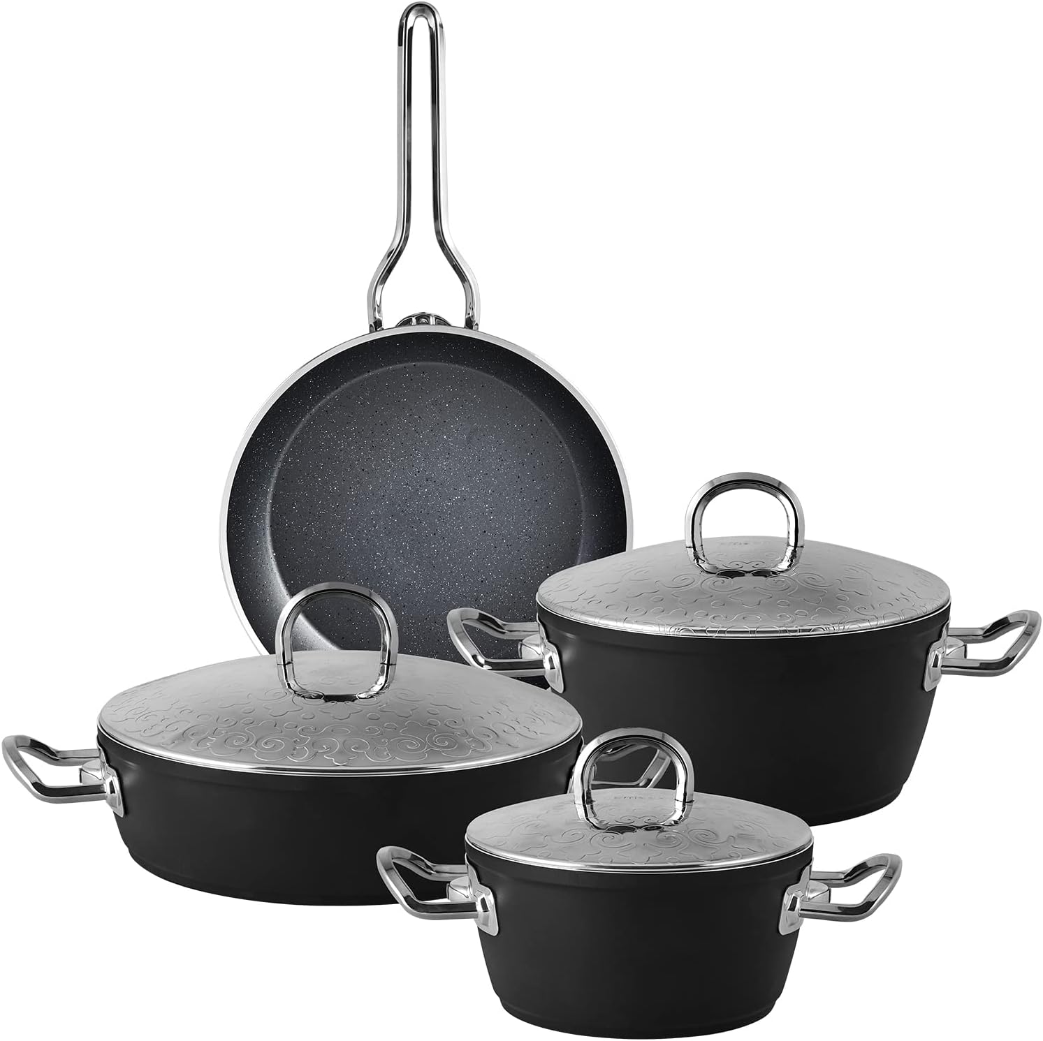Amazon.com: Emsan Helis Arya 7 Piece Granite Cookware Set Metal : Home ...