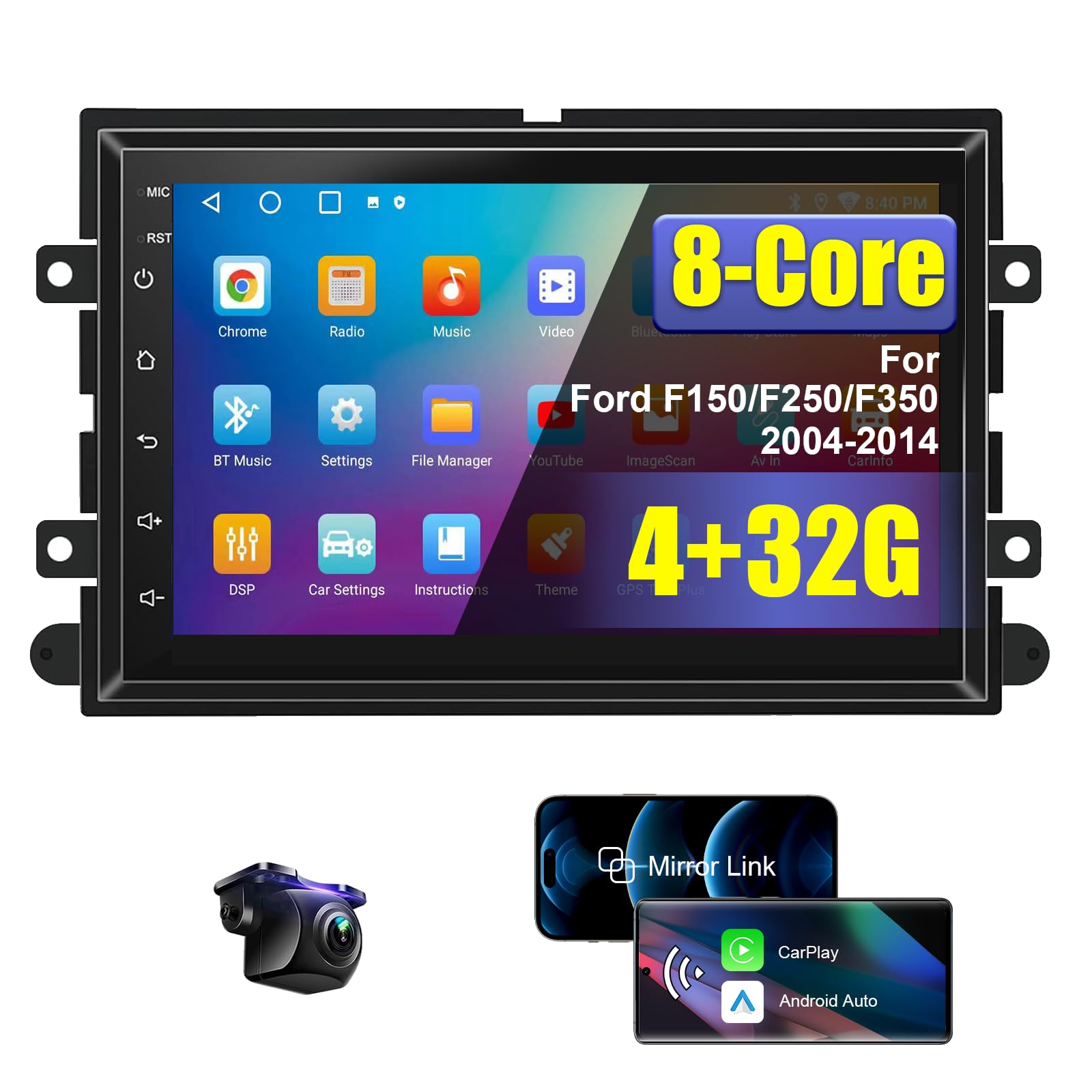 Amazon.com: 8 Core 4+32G Car Radio Stereo for Ford F150/F250/F350 2004 ...