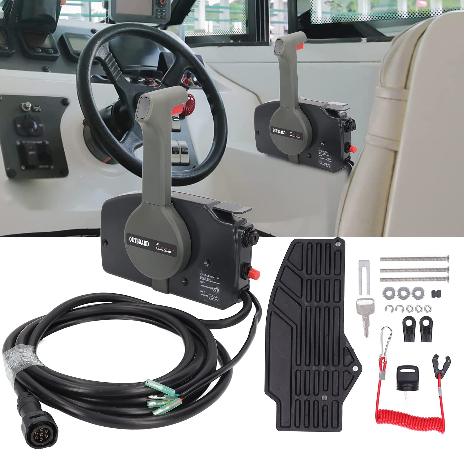 Remote Outboard Steering Units Remote Control Box Throttle Cable Boat