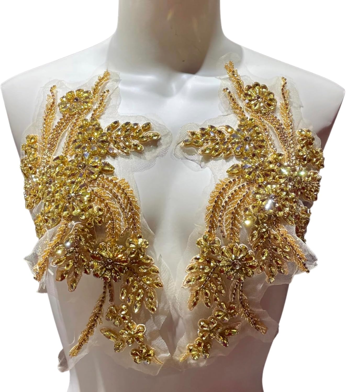 Amazon.com: JRYYR 1 Pair of Handmade Rhinestone Appliques,26.5 * 18cm ...