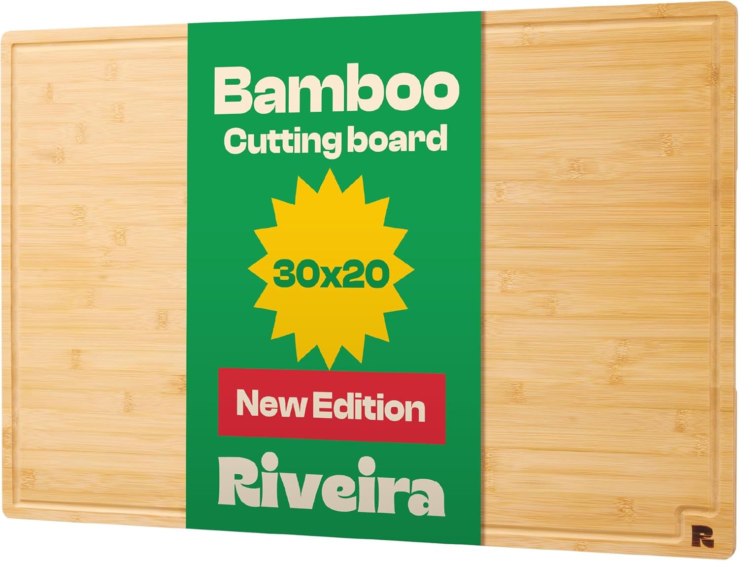 Amazon.com: Riveira Wood Cutting Board – Gourmet Bamboo Grandeur: 30 x ...