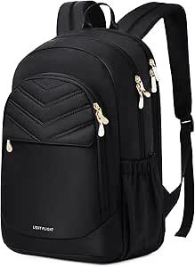 Amazon.com: LIGHT FLIGHT 17.3" Laptop Backpack for Women, Large Black ...