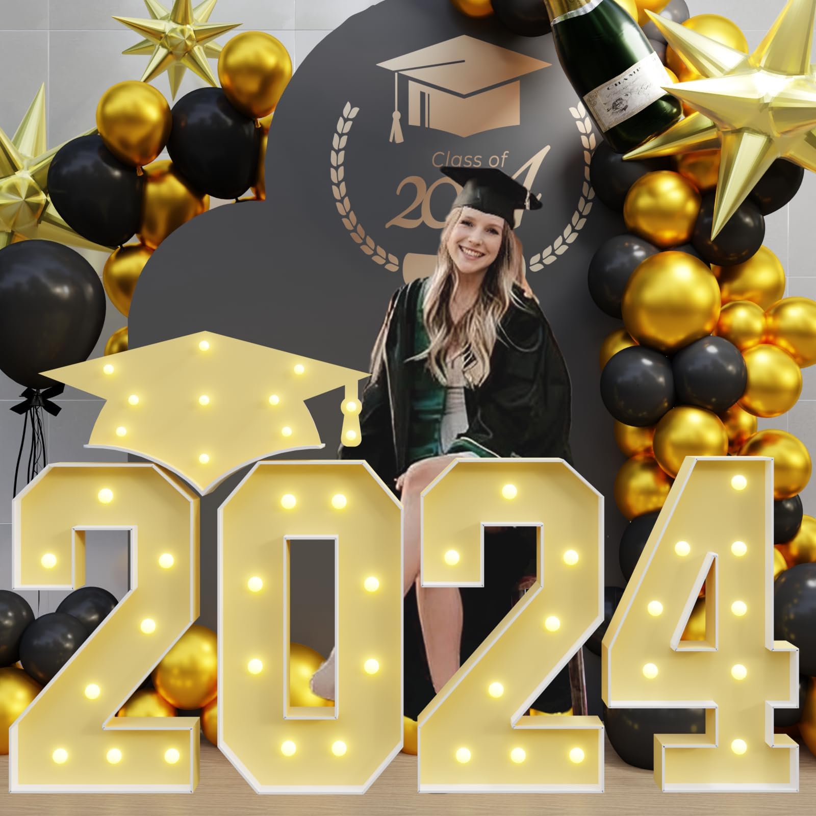 Amazon.com: Graduation Decorations 2024 Blue Letters: 2.3FT Graduation ...