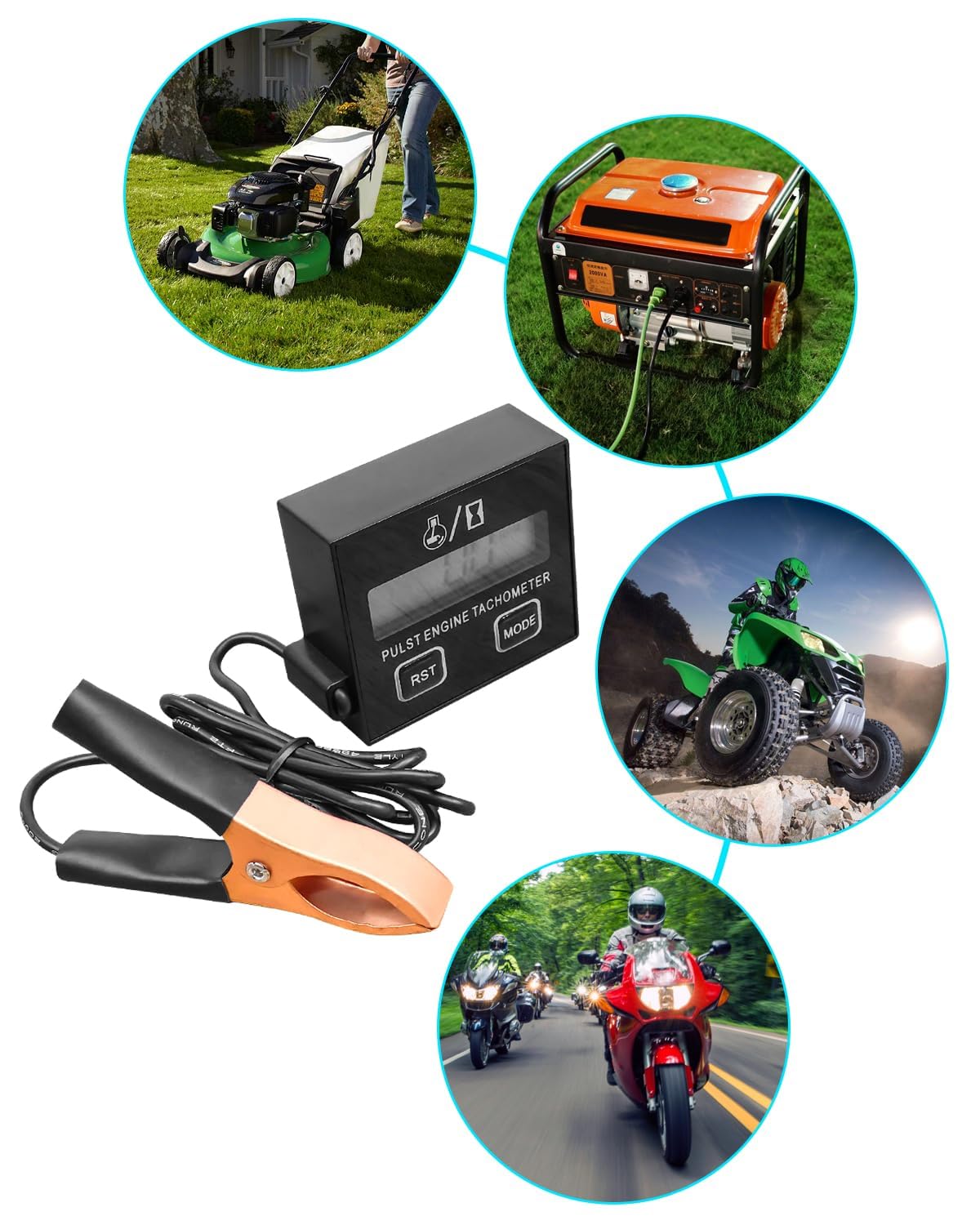 Snapklik.com : Small Engine Digital Inductive RPM Tachometer Tool Fit ...