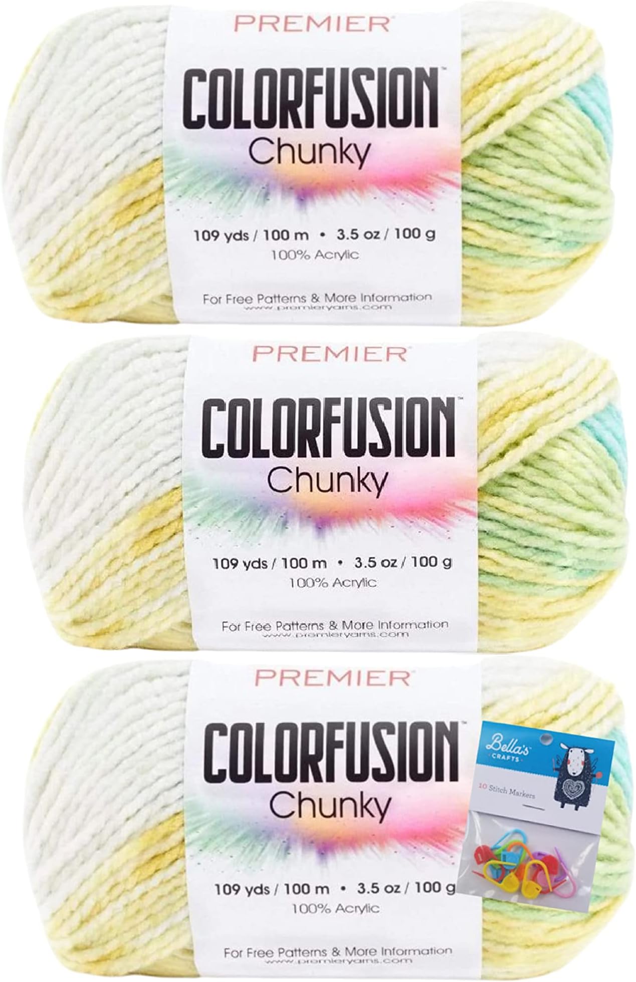 Amazon.com: Premier Yarns Colorfusion Chunky Yarn - 3.5 Oz - #5 Bulky ...