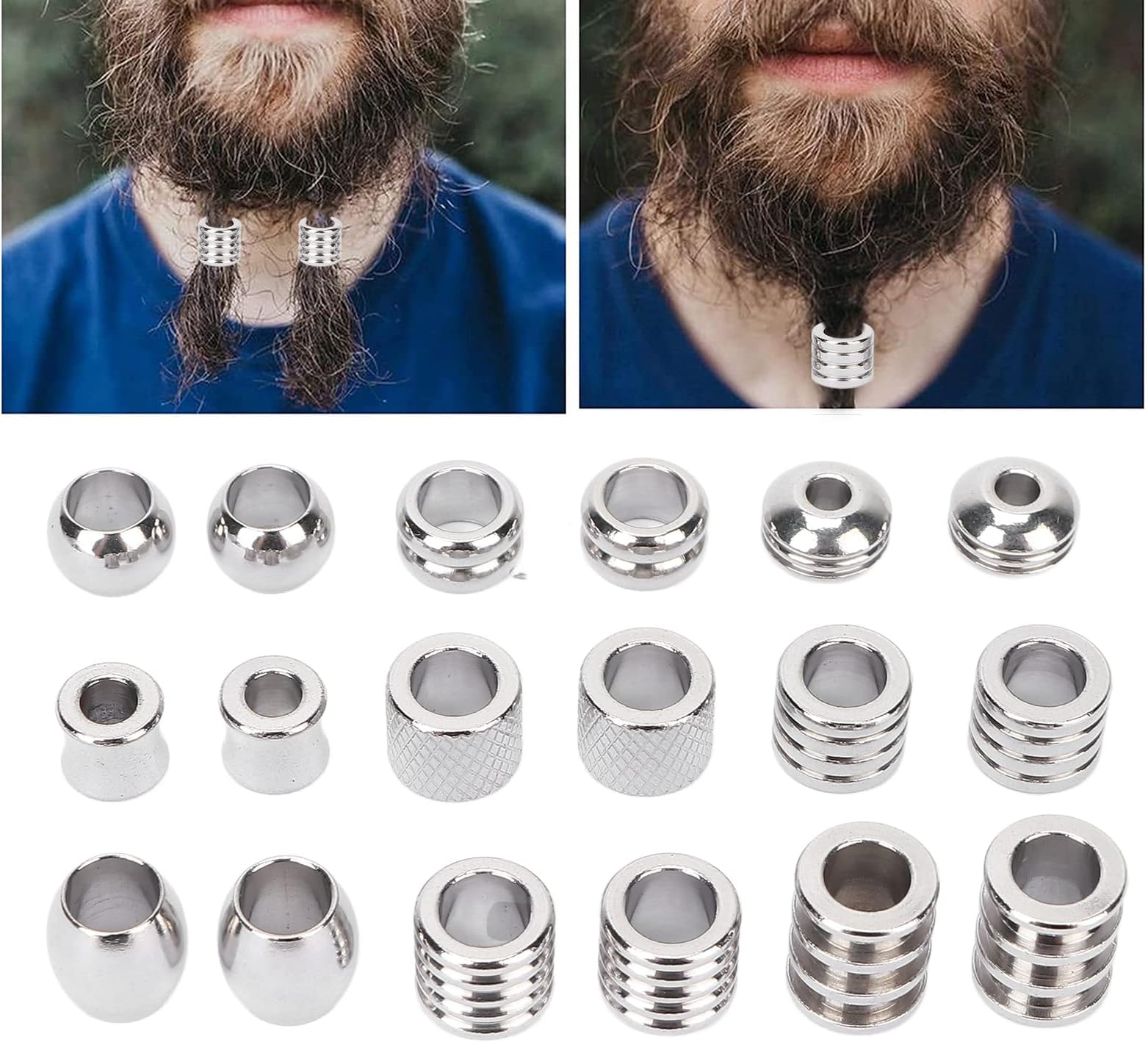 Amazon.com : Chazcool Viking Beard and Hair Beads for Men - 18pcs ...