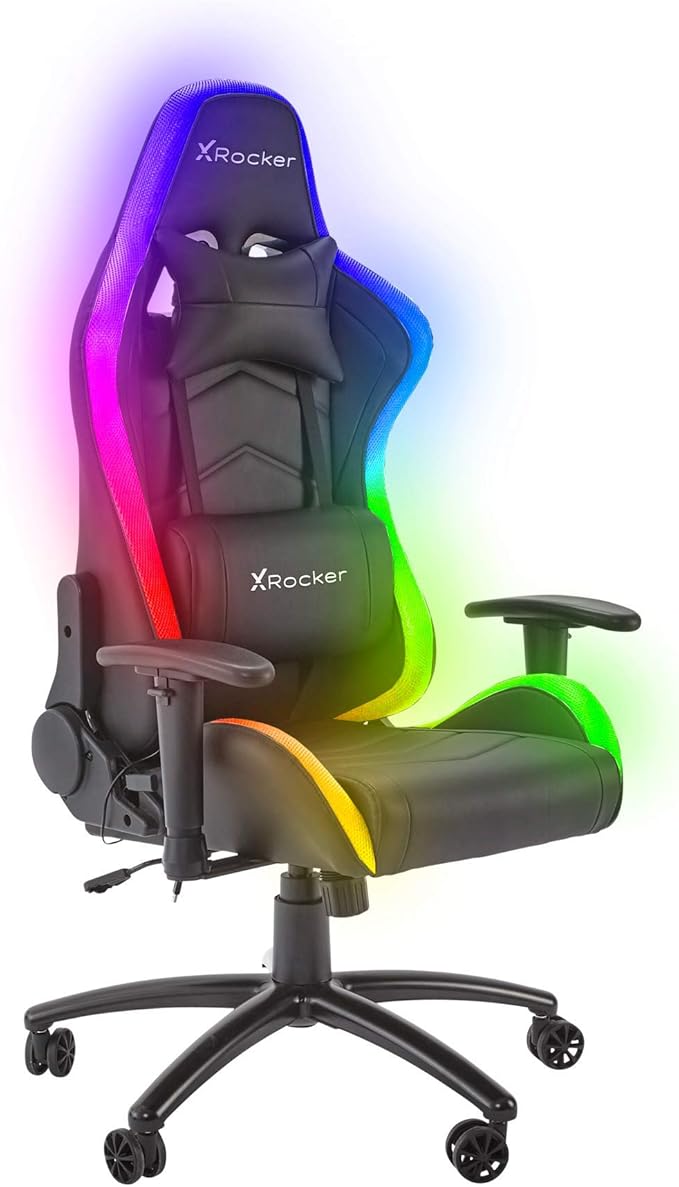 X-Rocker Bravo RGB PC Gaming Chair with Neo Motion LED Lighting ...