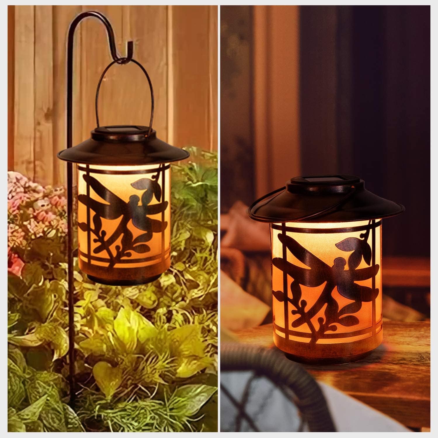 Amazon.com: pearlstar Solar Lantern Lights Outdoor, Dragonfly ...