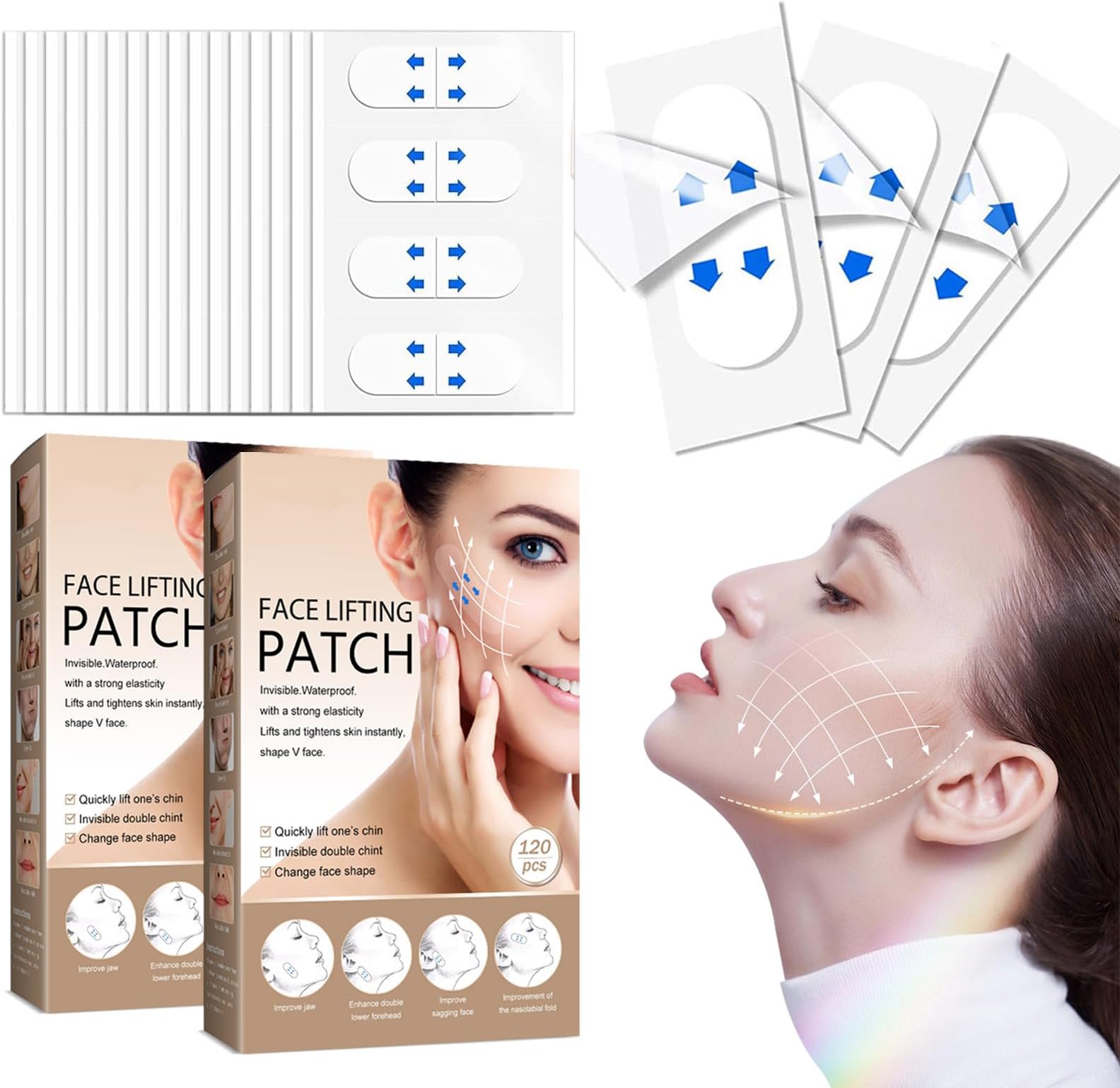 Amazon.com : 240PCS Face Lift Tape, Face Tape Lifting Invisible,Face ...