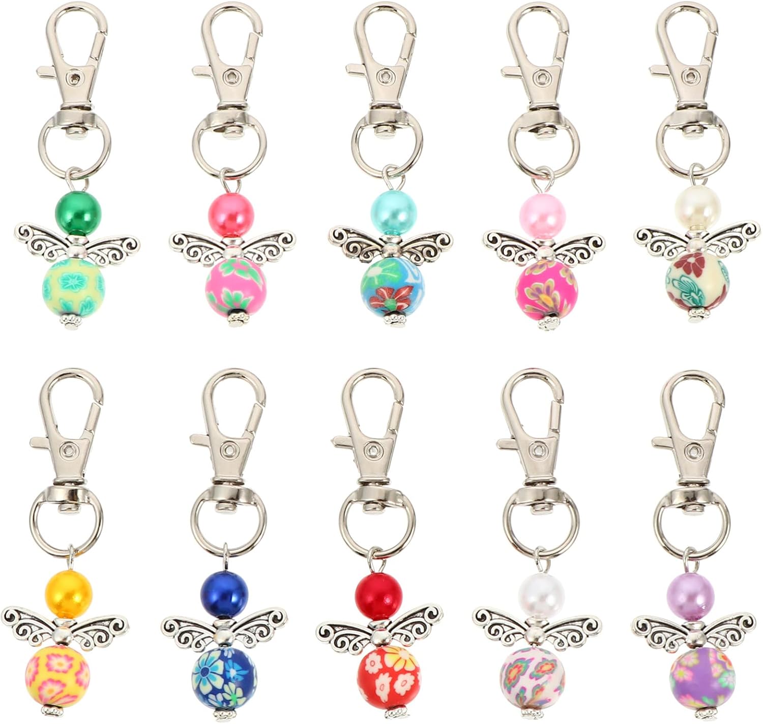 Amazon.com: PACKOVE Guardian Angel Keychain Pearl Keychain Backpack ...