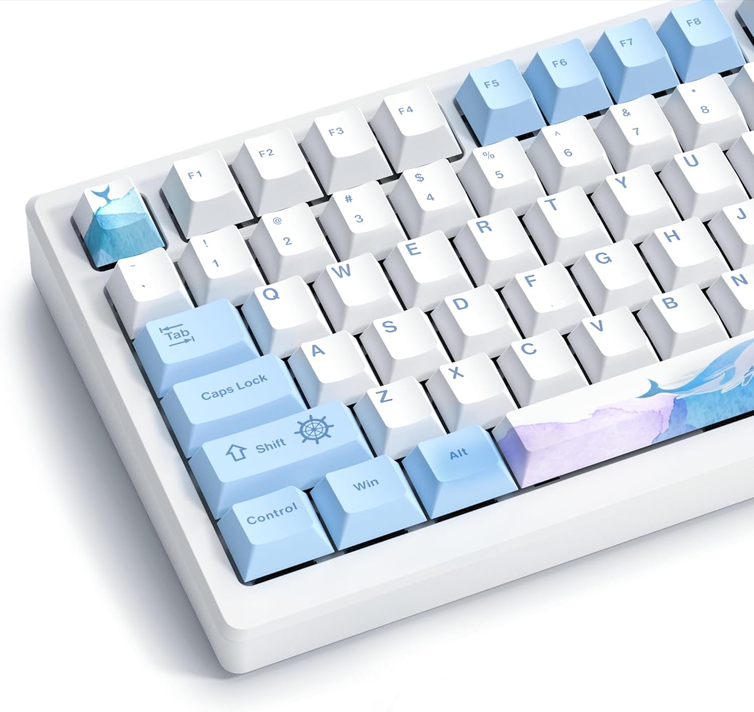 XVX PBT Keycaps, Keycaps 75 Percent, Blue Cherry Profile Keycaps, Dye ...