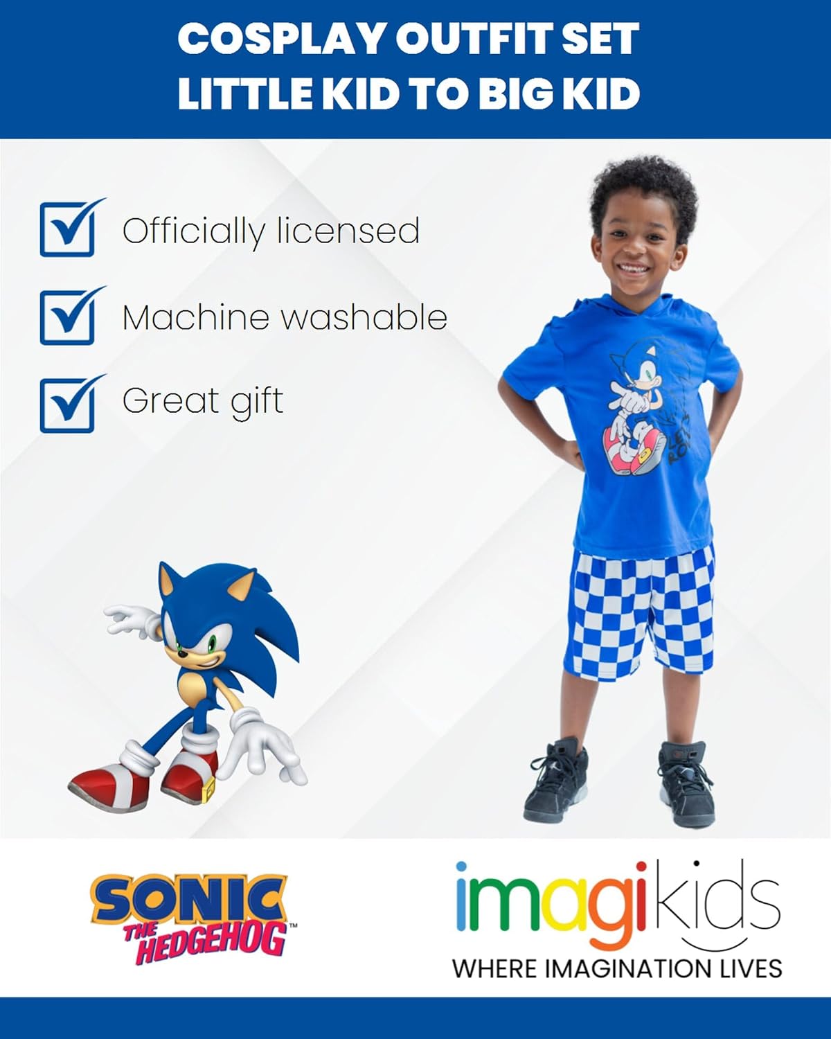 SEGA Sonic the Hedgehog Cosplay T-Shirt and Mesh Shorts Outfit Set ...