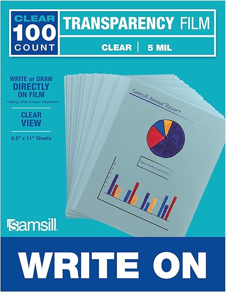 Samsill 100 Pack Clear Write On Transparency Film : Amazon.co.uk ...
