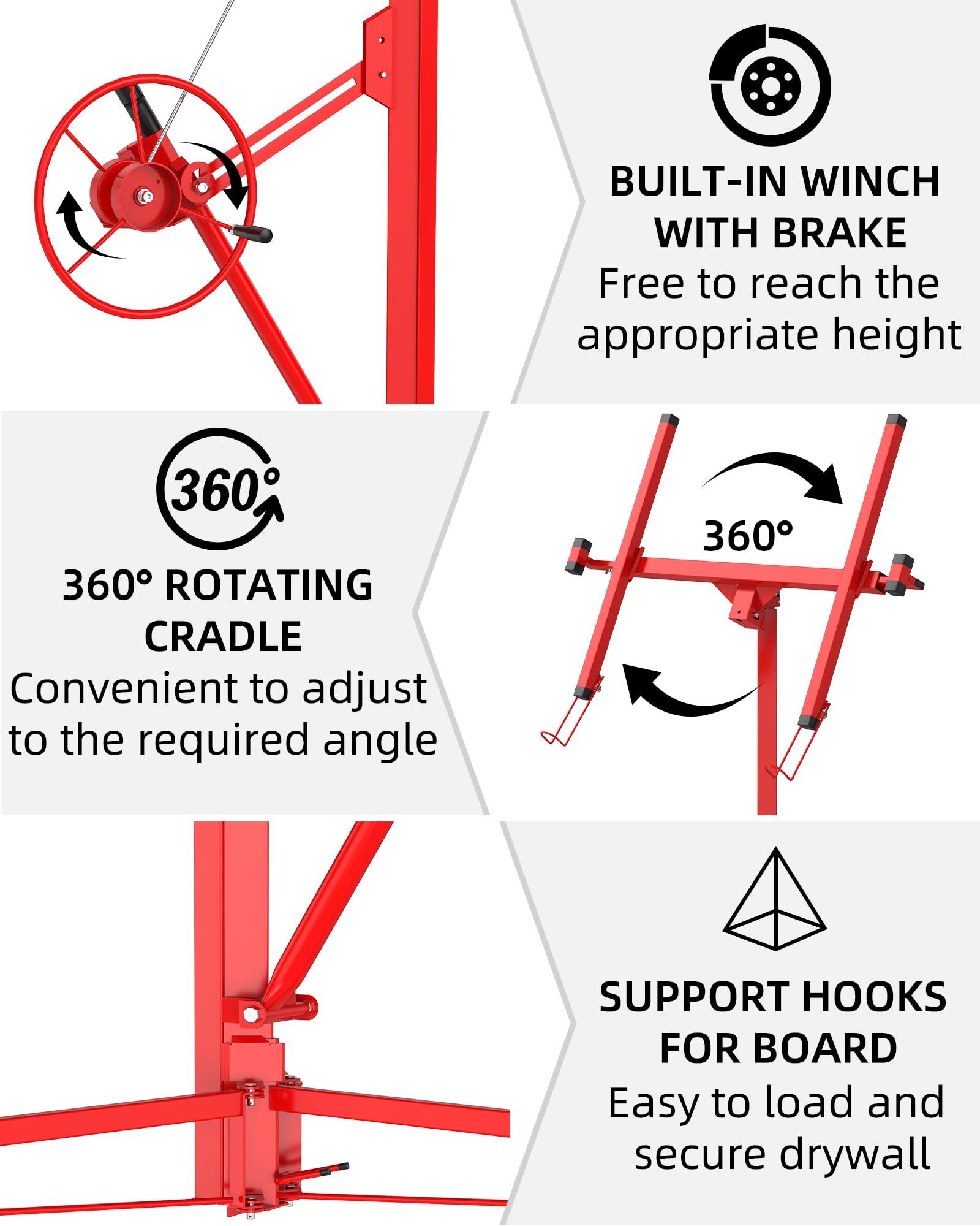Snapklik.com : Drywall Lift 11 Ft, 150 LBS Heavy Duty Sheetrock Lift ...