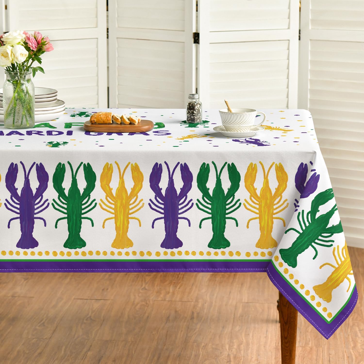 Amazon.com: Horaldaily Mardi Gras Tablecloth 60x84 Inch Rectangle,Beads ...