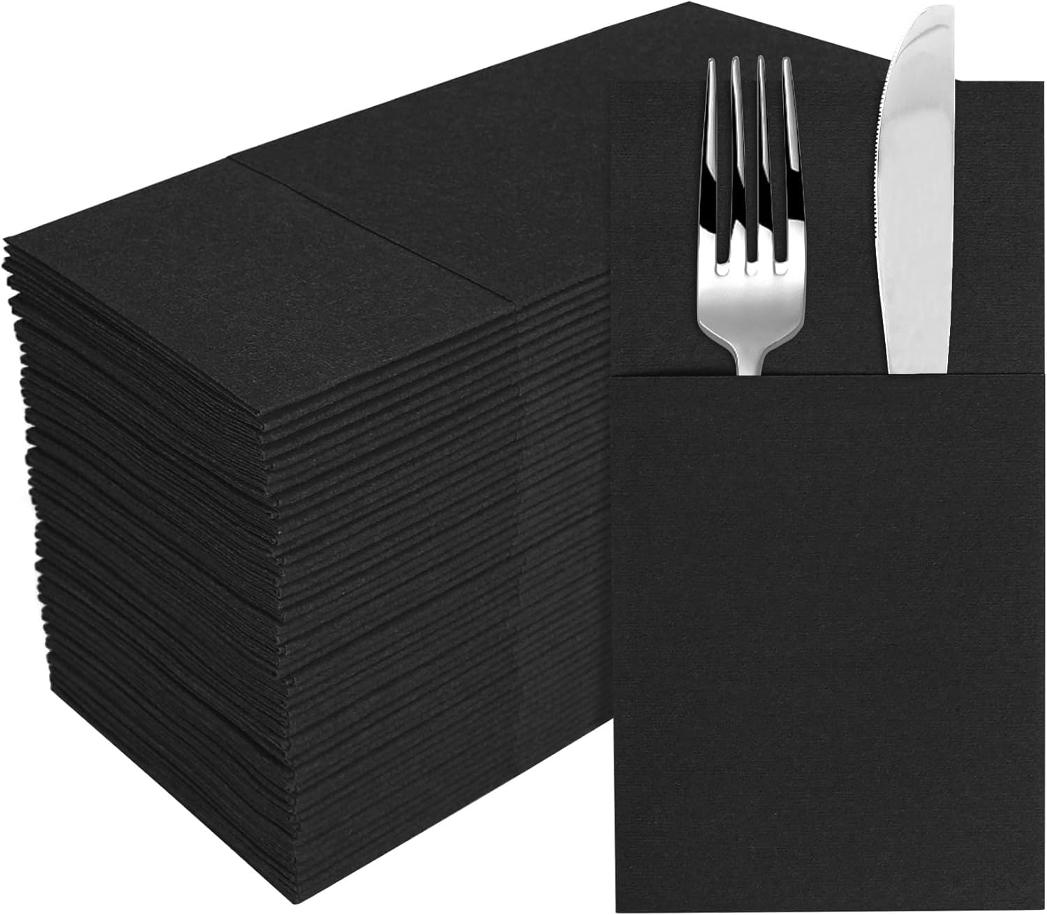 Amazon.com: Goldclean Black Napkins Hand Towels Disposable, Linen-Feel ...