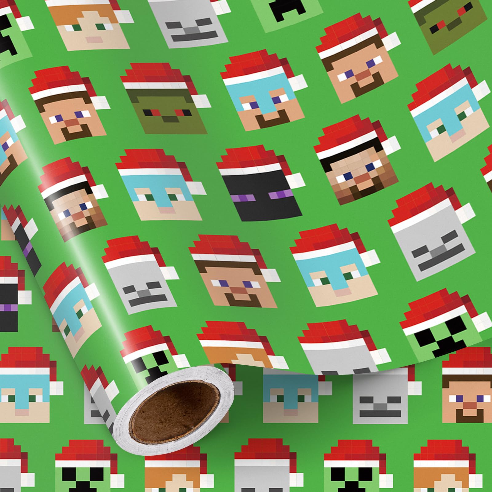 Snapklik.com : Pixel Art Christmas Wrapping Paper Roll, Mini Roll ...