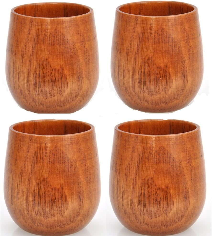 Amazon.com | Amao 250ml Primitive Handmade Wooden Drinking Cup Coffee ...